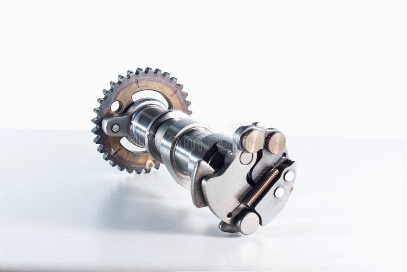 Old Motorcycle Spare Parts on a White Background. Stock Image - Image ...