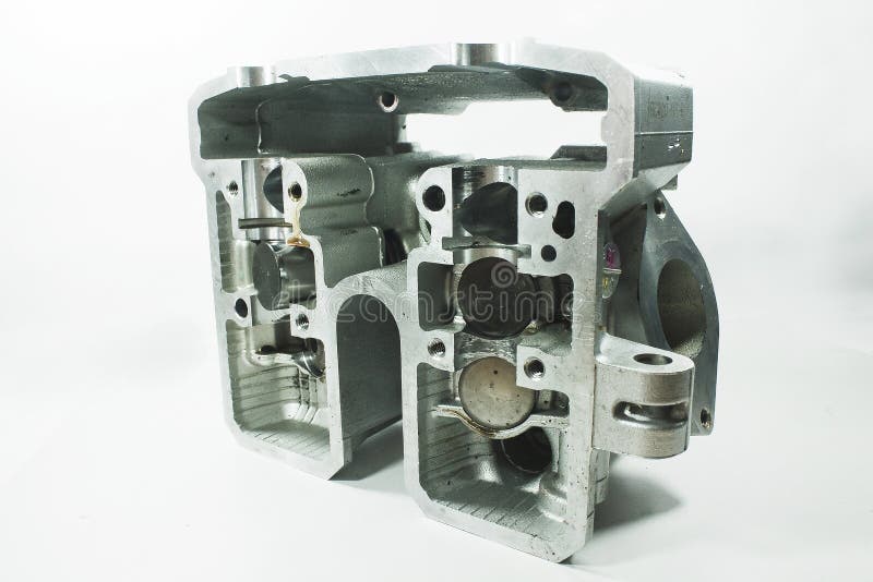 Old Motorcycle Spare Parts on a White Background. Stock Image - Image ...