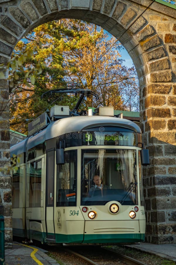 Old Mountain Tram in Autumn Evening in Linz Austria 11 25 2024 ...