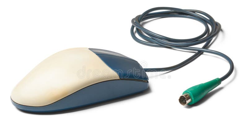 Old Mouse with Ps 2 Connector Isolated on White Stock Photo - Image of ...