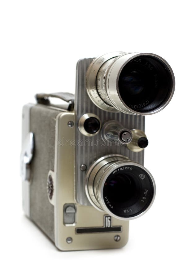 Old Movie Camera 16 Mm with Two Lenses Stock Image - Image of lens ...