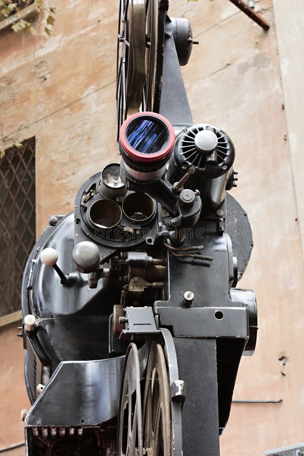 An old 35mm film projector stock image. Image of zoom - 2191373