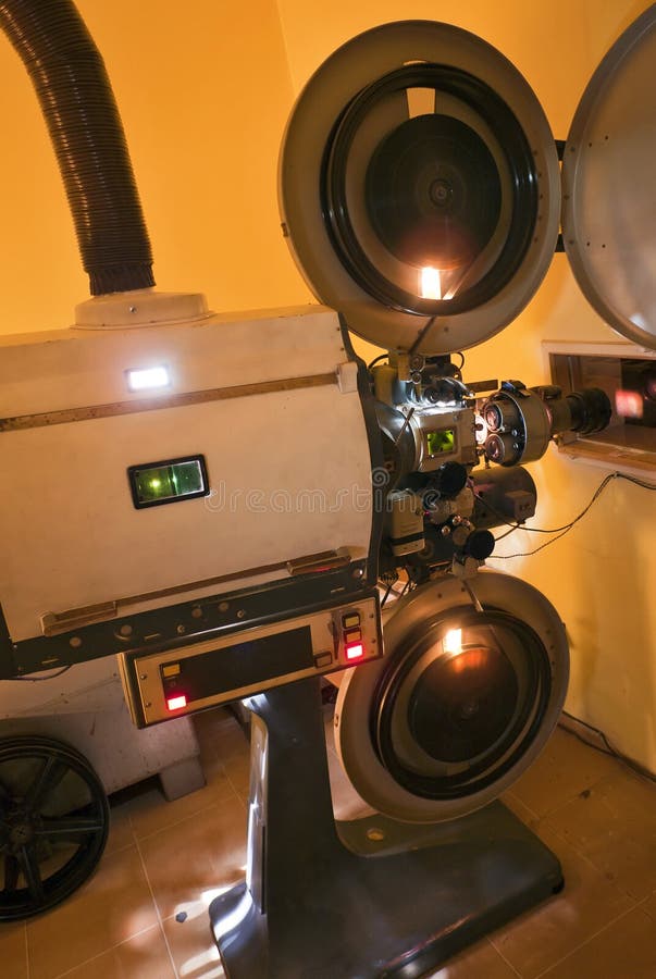 An old 35mm film projector stock image. Image of zoom - 2191373