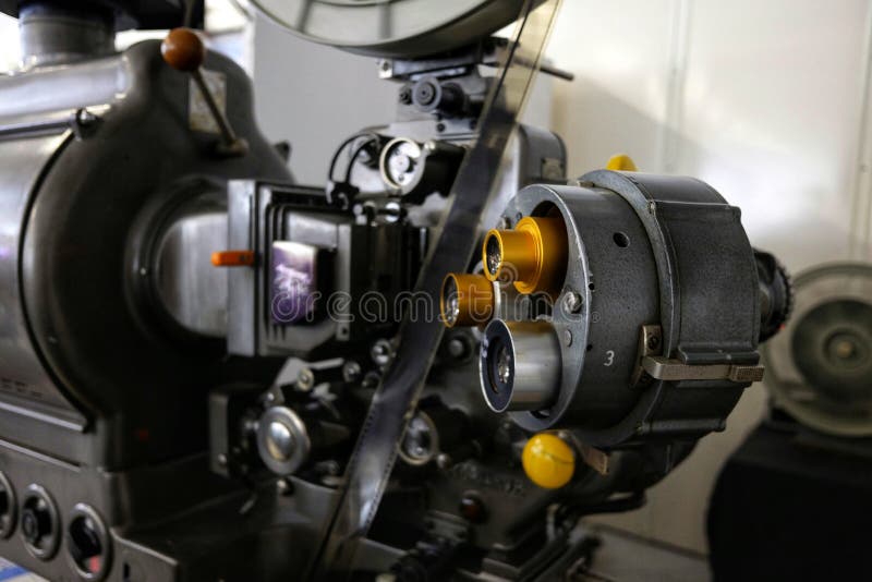 Old movie projector stock photo. Image of show, operator - 104753474