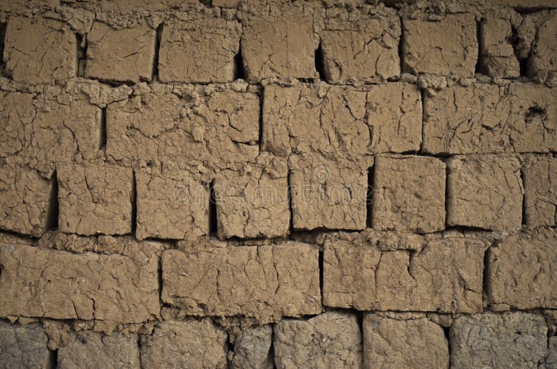 Old mud bricks wall stock image. Image of bricks, clay - 268134703