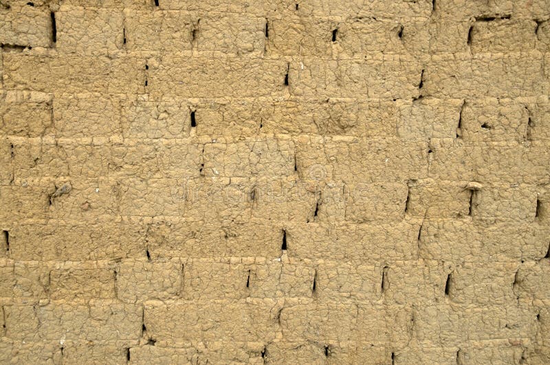 Old Mud Bricks Wall Closeup Stock Photo - Image of rough, clay: 299447678