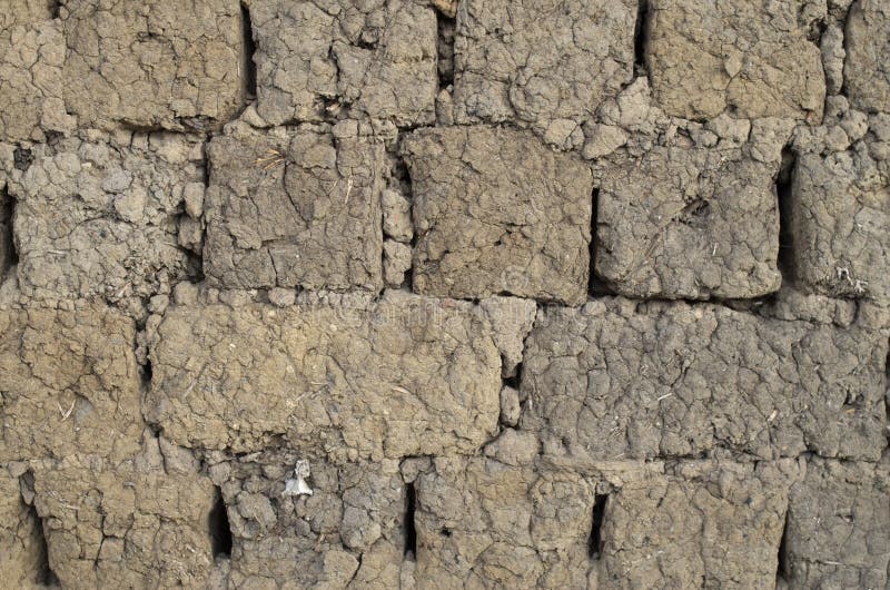 Old mud bricks wall stock image. Image of ancient, grunge - 268134705