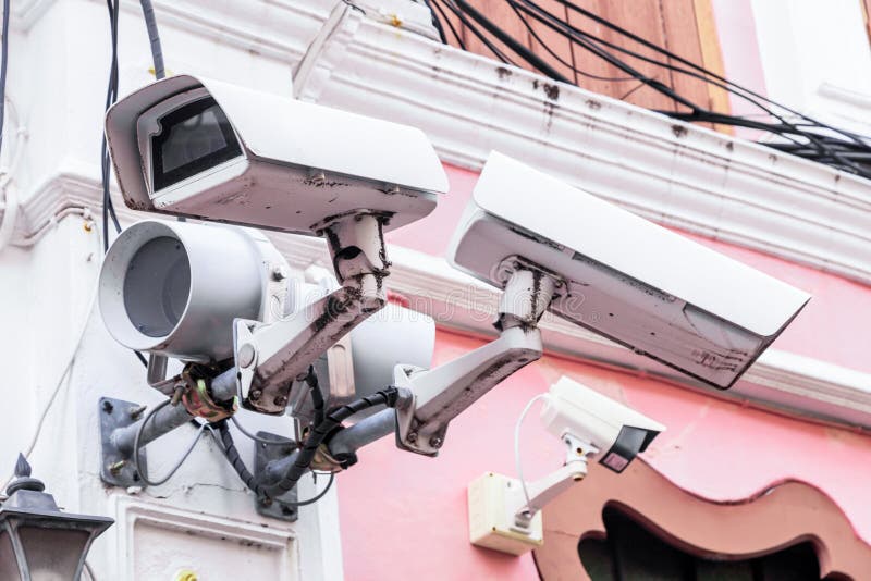 Old Multi-angle CCTV stock image. Image of modern, office - 197835073