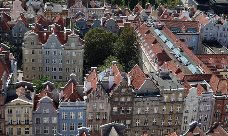 Old Multi-colored Houses of Gdansk. Poland. Stock Photo - Image of ...