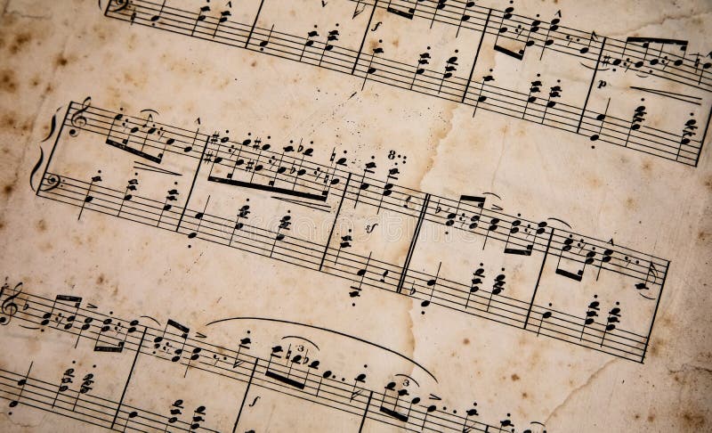 Old music note paper stock image. Image of antique, page - 168286303