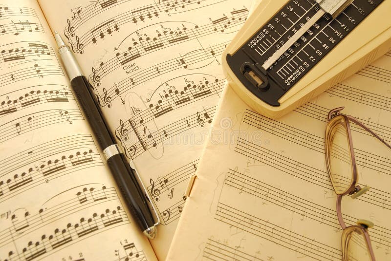Old Music Score, Manuscript and Pen Stock Image - Image of jazz ...