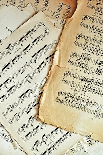 Old Music Sheet Pages Background Stock Image - Image of antique ...
