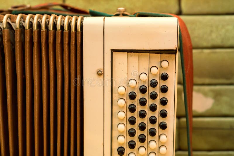 Old Musical Instrument Russian Bayan Stock Photo - Image of harmonica ...