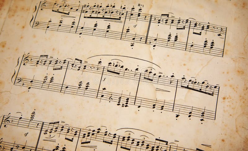 Old music note paper stock image. Image of antique, page - 168286303