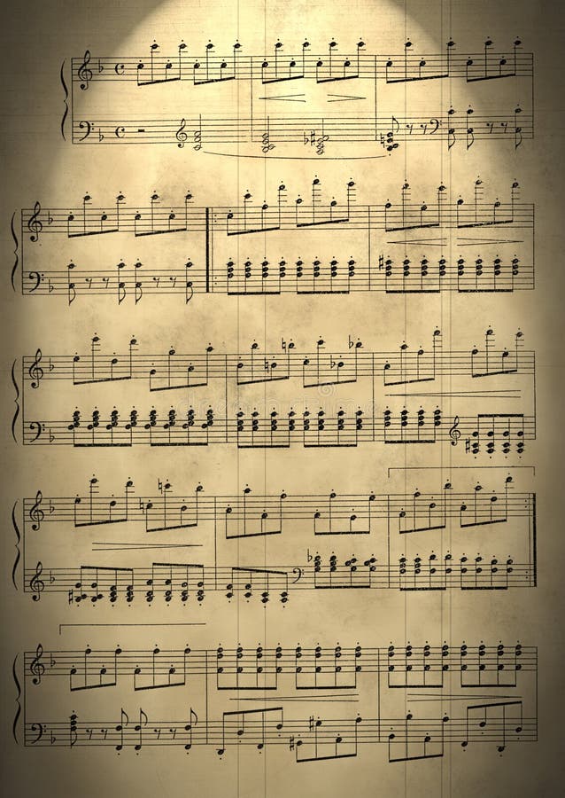 Old Musical Score - with Lyrics Stock Photo - Image of antique, piano ...