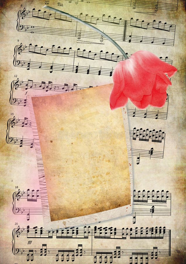 Old musical notes card stock illustration. Illustration of copy - 17026408
