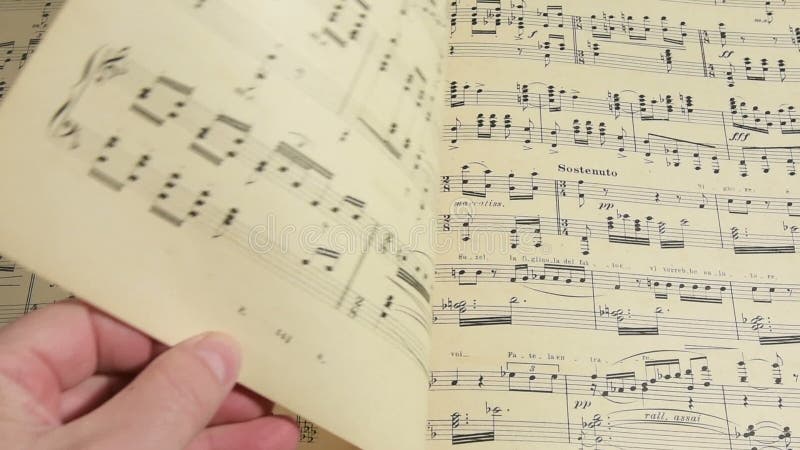 Old musical score stock footage. Video of line, performance - 80826172