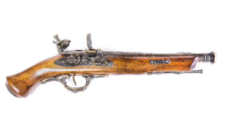 Old Musket Gun on White Background Stock Photo - Image of collection ...