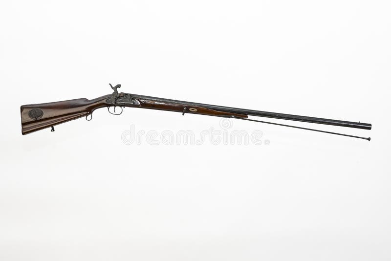 Old Muzzle-loading Rifle or Long-barreled Muzzle-loading Shotgun Stock ...