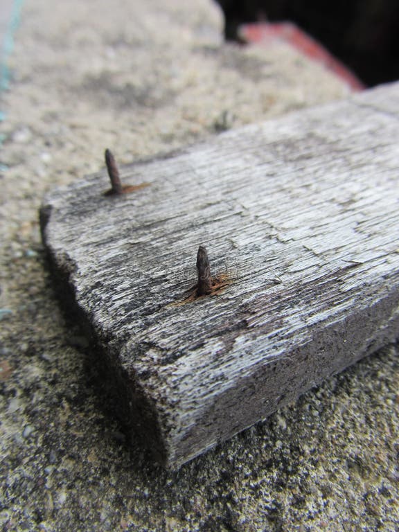 Old nail in wood stock photo. Image of nail, hardwood - 64079948
