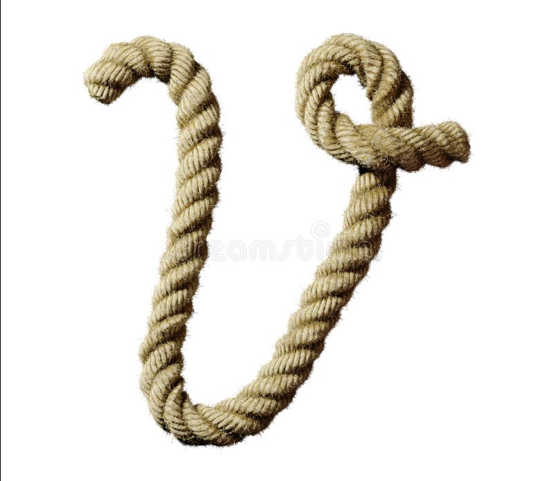 Old Natural Fiber Rope Bent in the Form of Letter Dd Stock Illustration ...