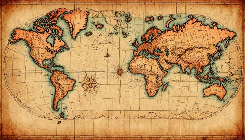 Old Nautical Map Background Stock Illustration - Illustration of ...