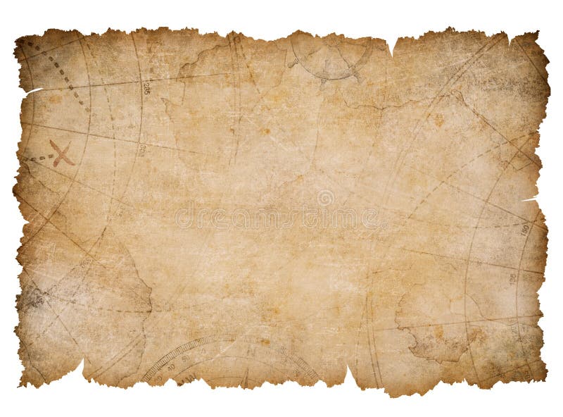 Old Nautical Treasure Map With Torn Edges Isolated Stock Illustration ...