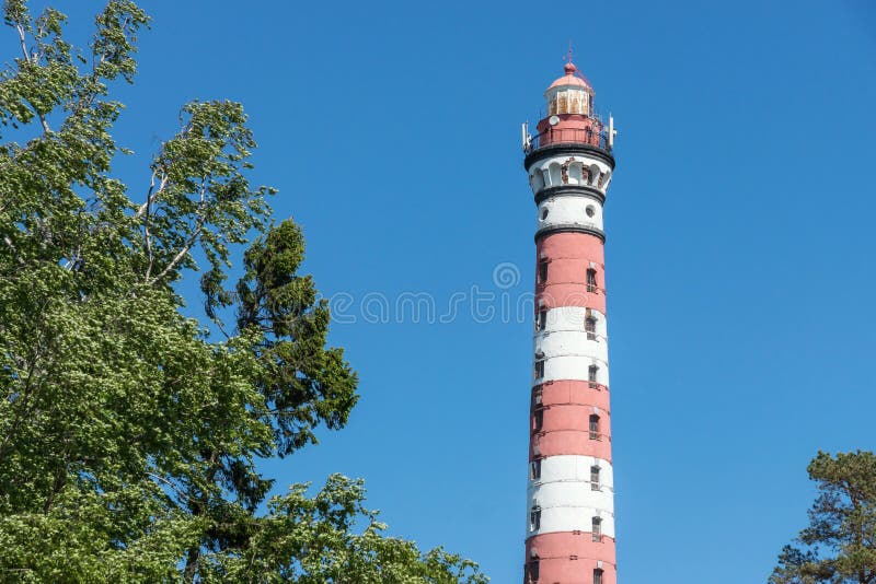 Old Navigation Beacon and Green Trees Stock Image - Image of building ...