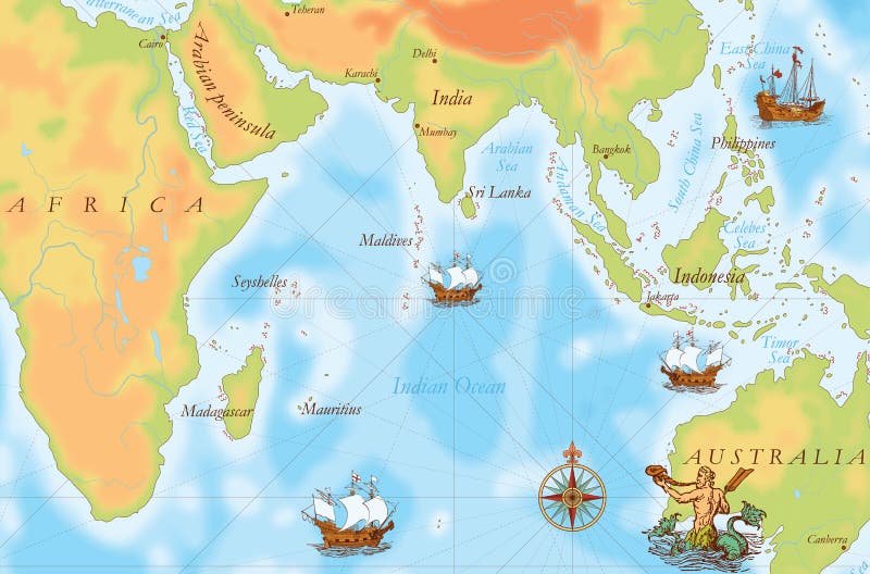 Eastern Hemisphere Physical Map