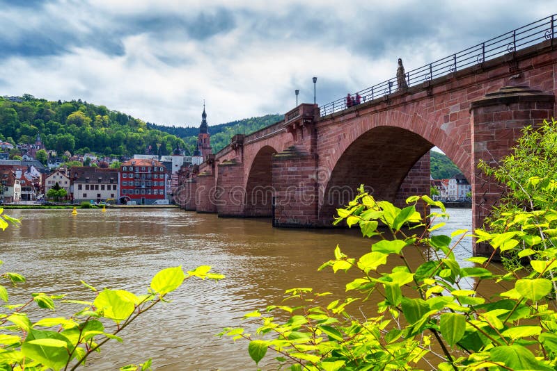 Old Neckar Bridge and Heidelberg City, Germany Stock Image - Image of ...