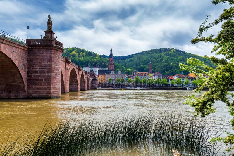 Old Neckar Bridge and Heidelberg City, Germany Stock Photo - Image of ...