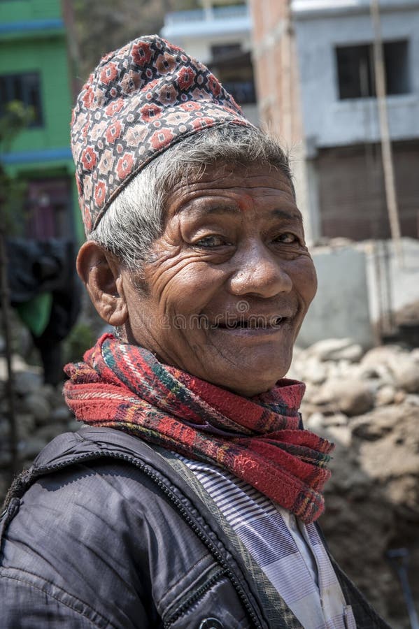Old Nepali Man with Traditional Hat Editorial Image - Image of asia ...