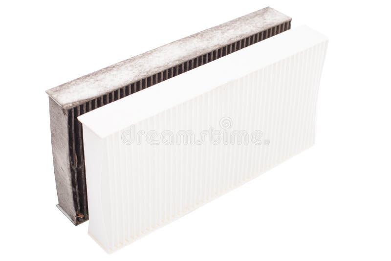 Oil Filter, Air Filter and Cabin Filter Isolated on White Background ...