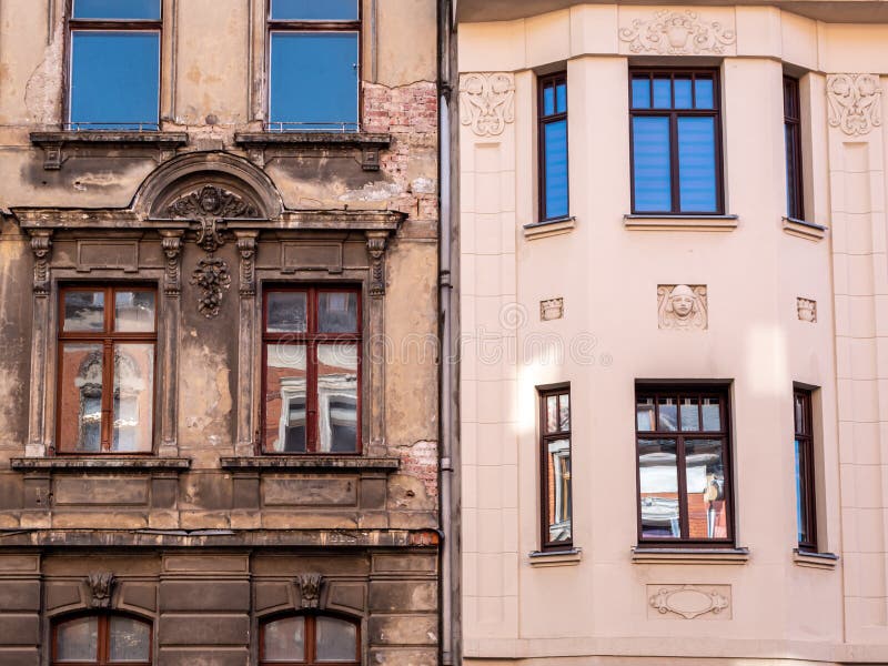 Old and New Architecture House Stock Image - Image of living, facade ...