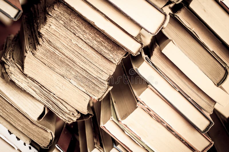 Books Background. Piles of Old Used Books. Stock Photo - Image of ...