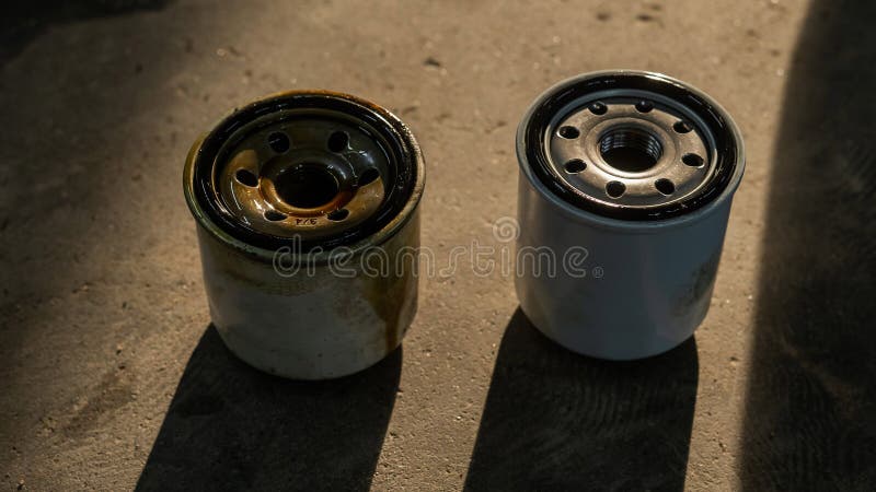Old and New Car Oil Filter. No People. Stock Photo - Image of fuel ...
