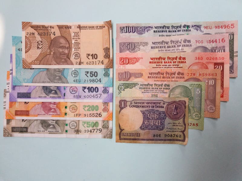 Old and New Indian Currency Notes of Different Values Stock Photo ...