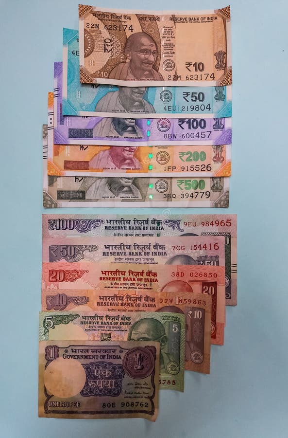 Old and New Indian Currency Notes of Different Values Stock Photo ...