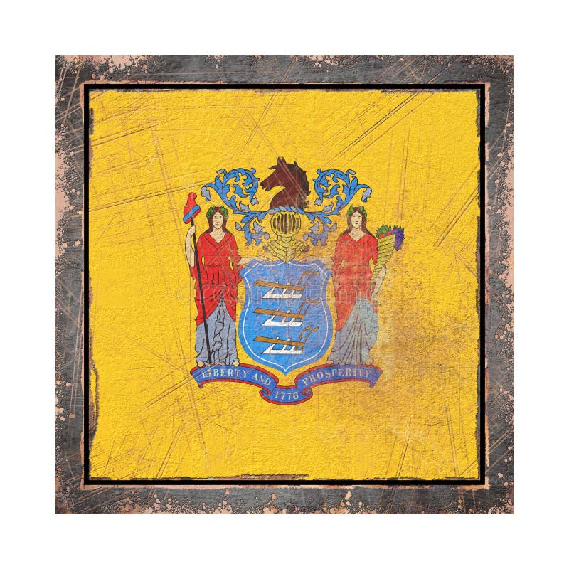 Old New Jersey flag stock illustration. Illustration of rendering ...