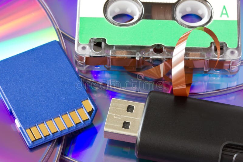 Old and new media storage stock image. Image of system - 24274635
