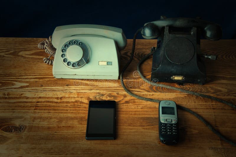 Evolution in Telecommunications Stock Image - Image of phone, line ...