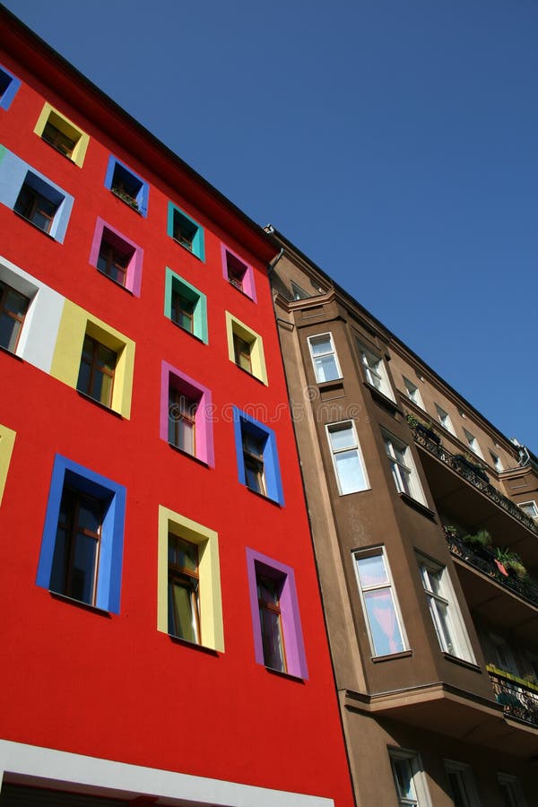 Old new side view stock image. Image of blue, flat, facade - 1533875