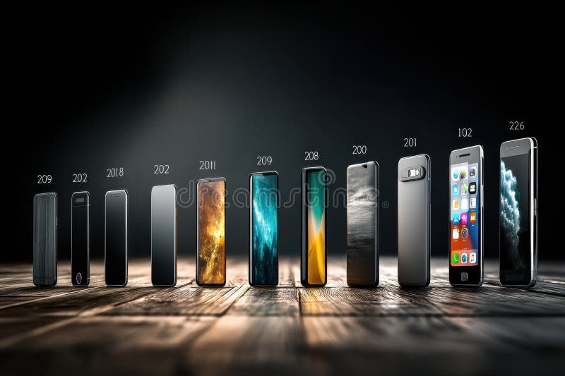 Comparison of Old and New Smartphones Showcasing Technological ...