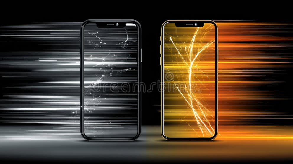 Comparison of Old Versus New Smartphone Illustrating Technological ...