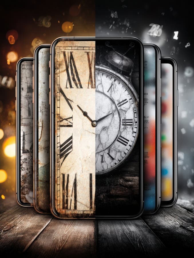 Old New Smartphones Side Illustrating Evolution Technology Over Time ...