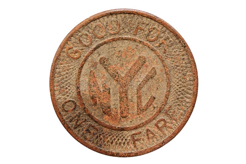 Old New York City Subway Token Stock Image - Image of used, white ...