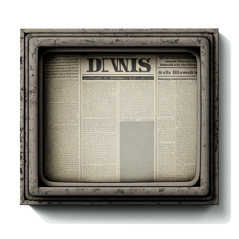 Old Newspaper in the Frame Isolated on White Background. 3d Render ...