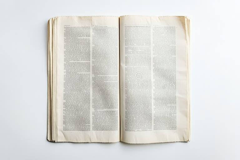 An Old Newspaper is Resting on a Table Painted in White Color Stock ...