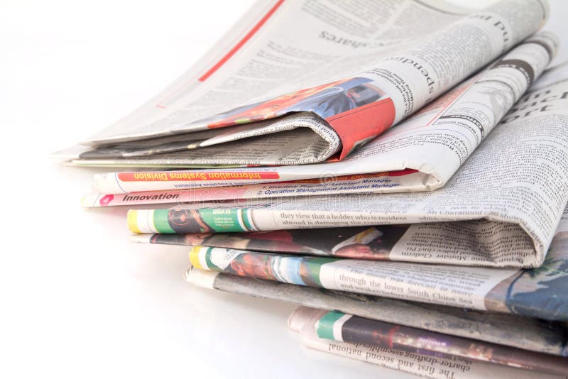 Old Newspapers and Magazines Stock Image - Image of recycling, media ...