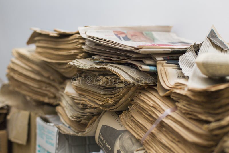 Pile Of Old Newspapers In A Stack Editorial Photography - Image of ...